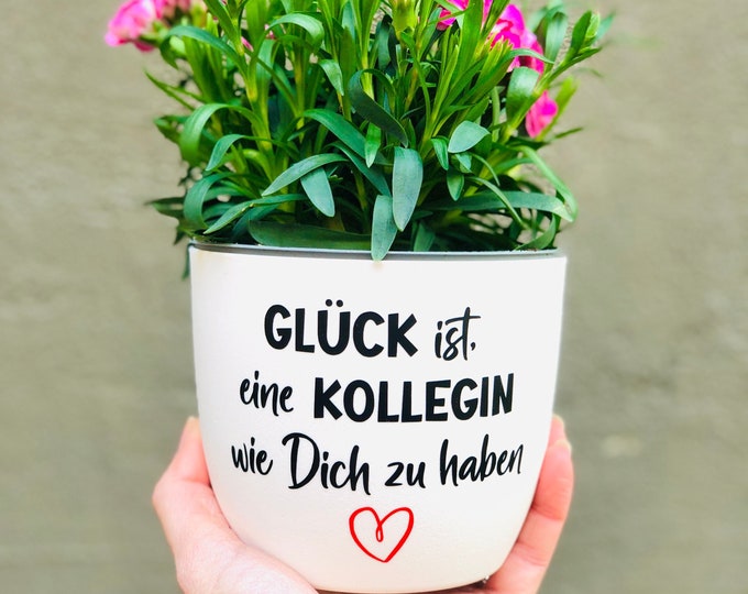Abschiedsgeschenk Kollegin oder Kollege - Blumentopf Spruch - Geschenk ...