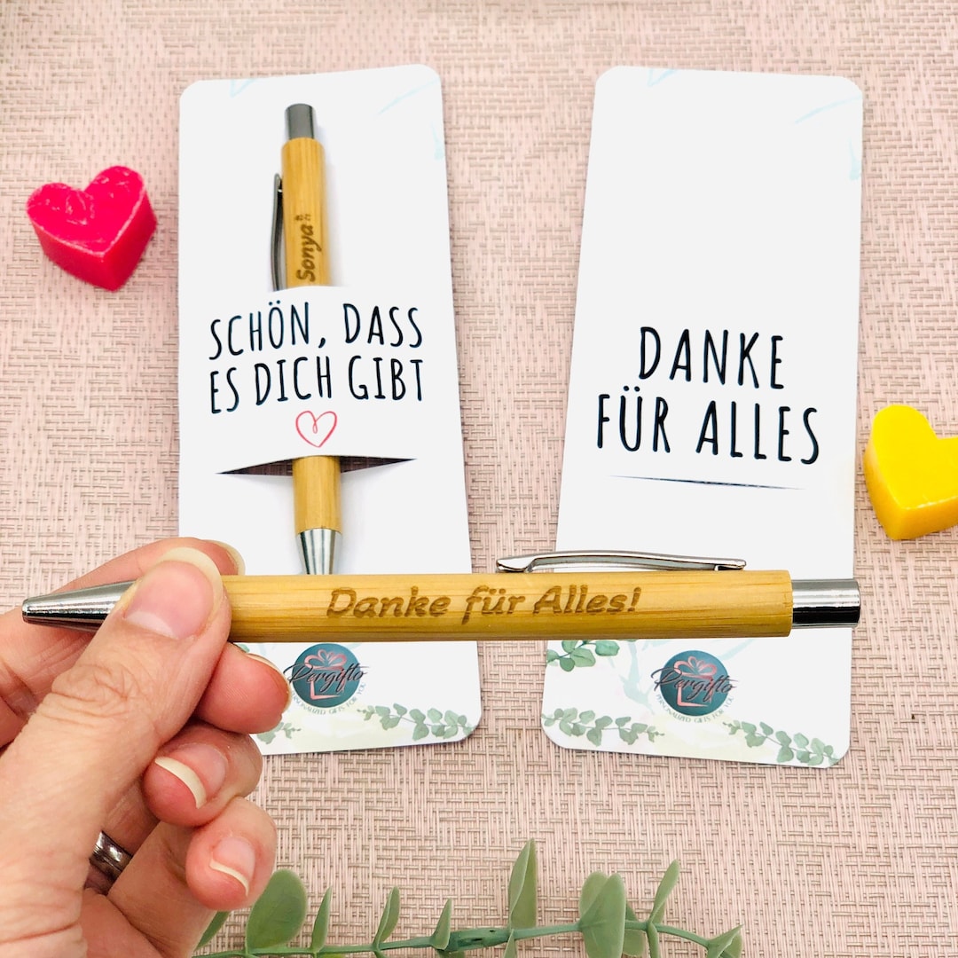 Nachhaltiges Geschen zum Danke sagen - Bambus Kugelschreiber mit ...