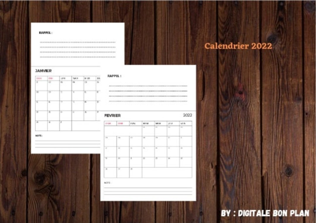 Printable Calendar 2022 Monthly Planner 2022 A4, Letter Minimalist ...