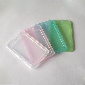 Plastic ID Card Holder (clear, Pink, Blue, Green) [1 Qty] - Etsy