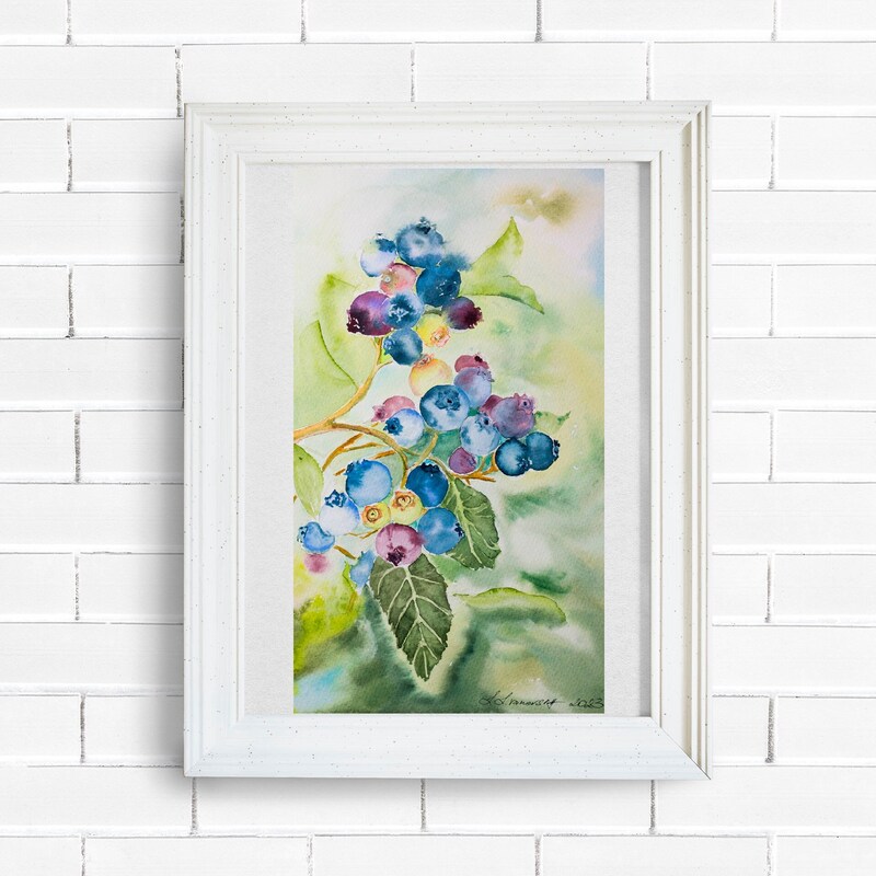 Blueberry Painting - Etsy