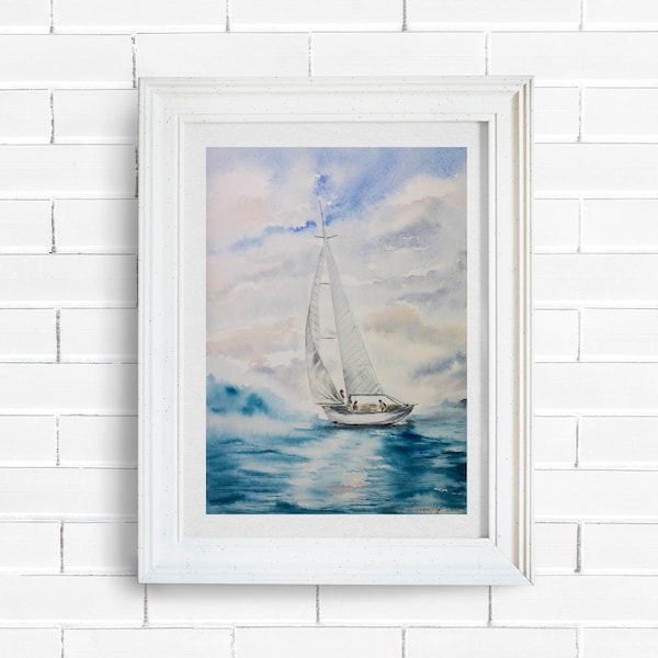 Sailboat Watercolor - Etsy