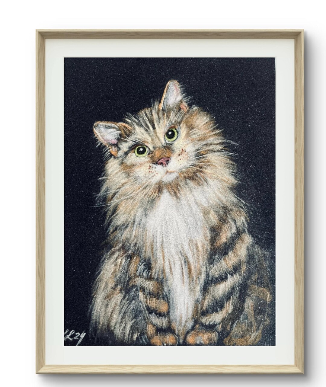 Original Soft Pastel Painting Cat Portrait 9.4x12.6, Original Soft ...
