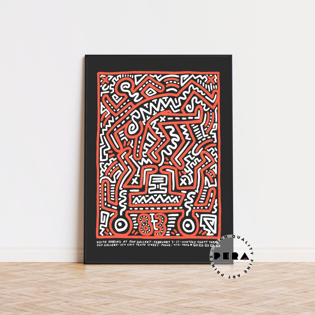 Keith Haring Fun Gallery Poster, Modern Art Print, Pop Art Print, Keith ...