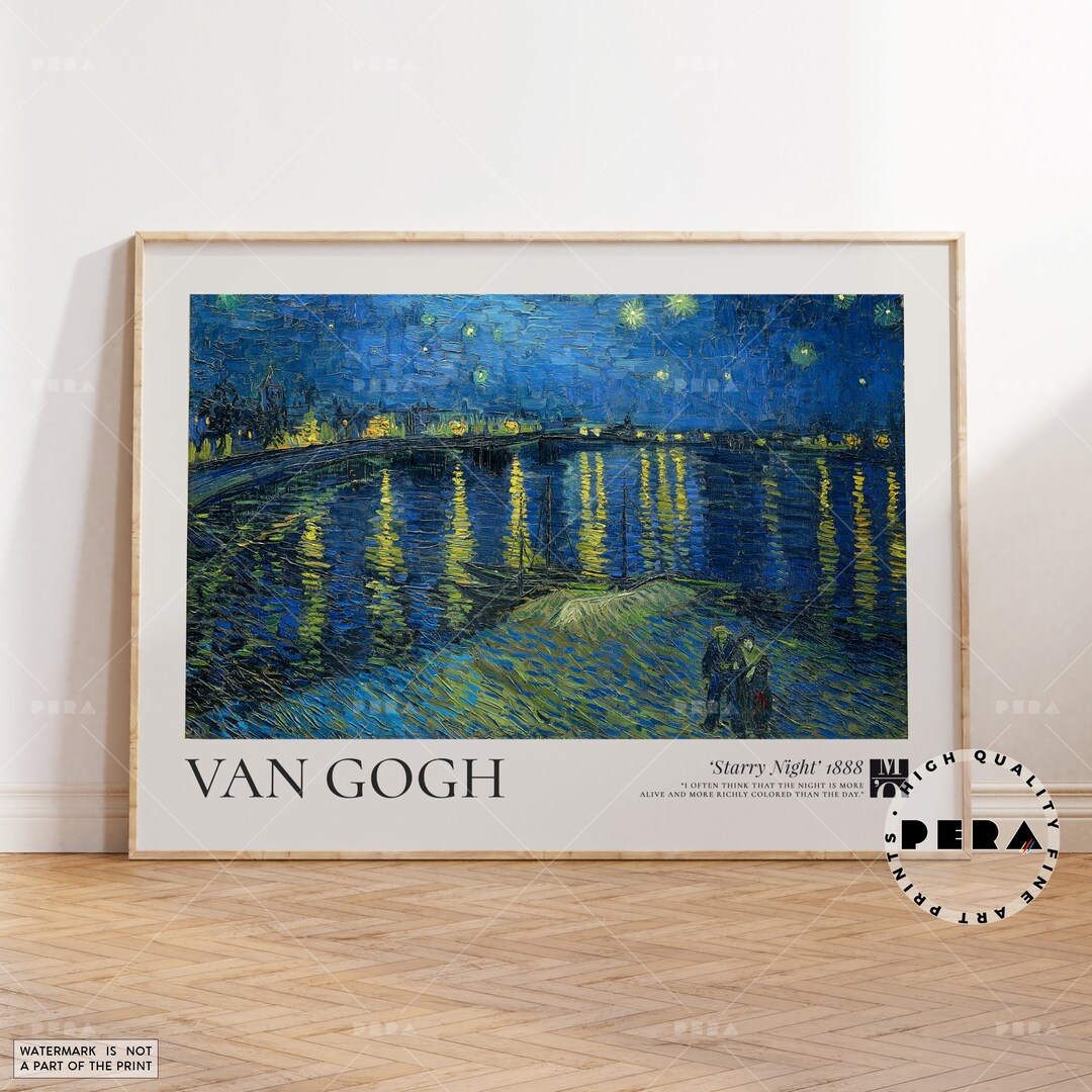 Starry Night Over the Rhone, Vincent Van Gogh, Vintage Wall Art, Van ...