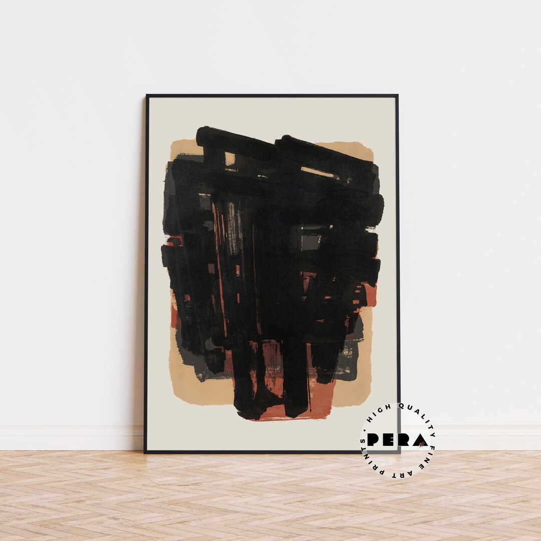 Soulages Poster, Pierre Soulages, Modern Poster, Minimalist Print ...