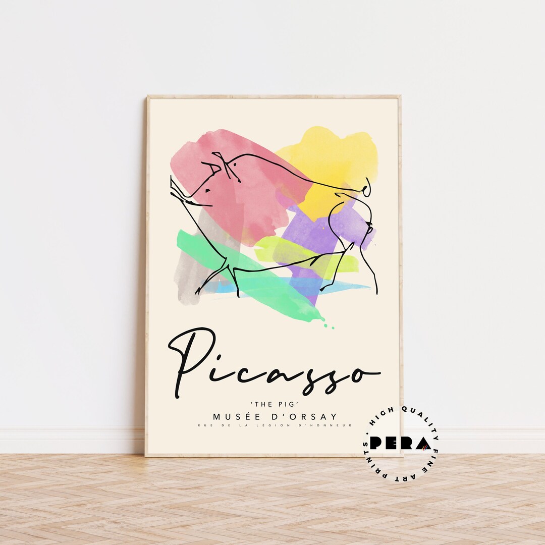 Picasso - the Pig, Pablo Picasso Print, Exhibition Modern Line Art ...