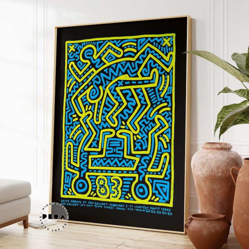 Keith Haring Fun Gallery Poster, Modern Art Print, Pop Art Print, Keith ...
