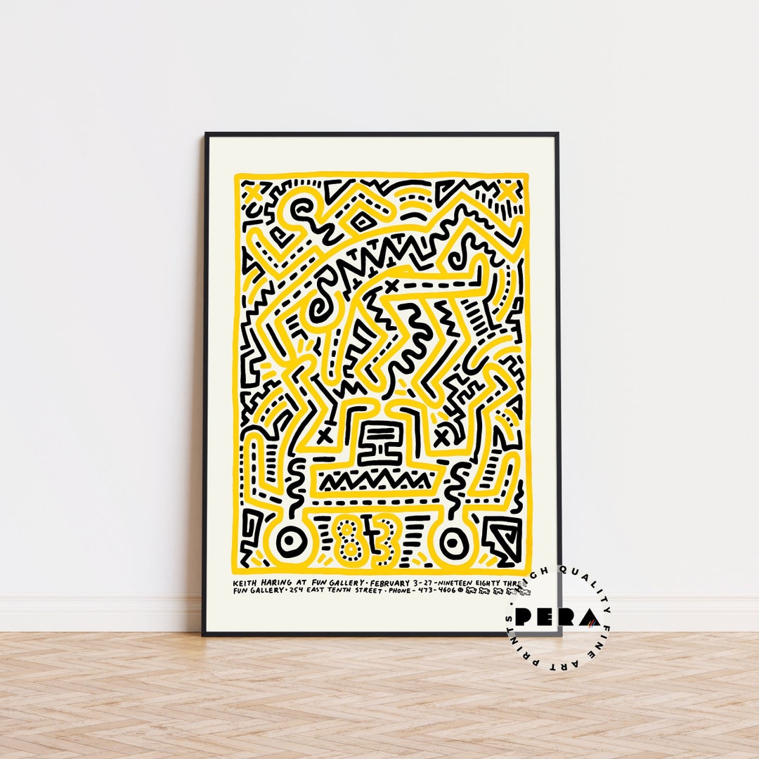 Keith Haring Fun Gallery Poster, Modern Art Print, Pop Art Print, Keith ...