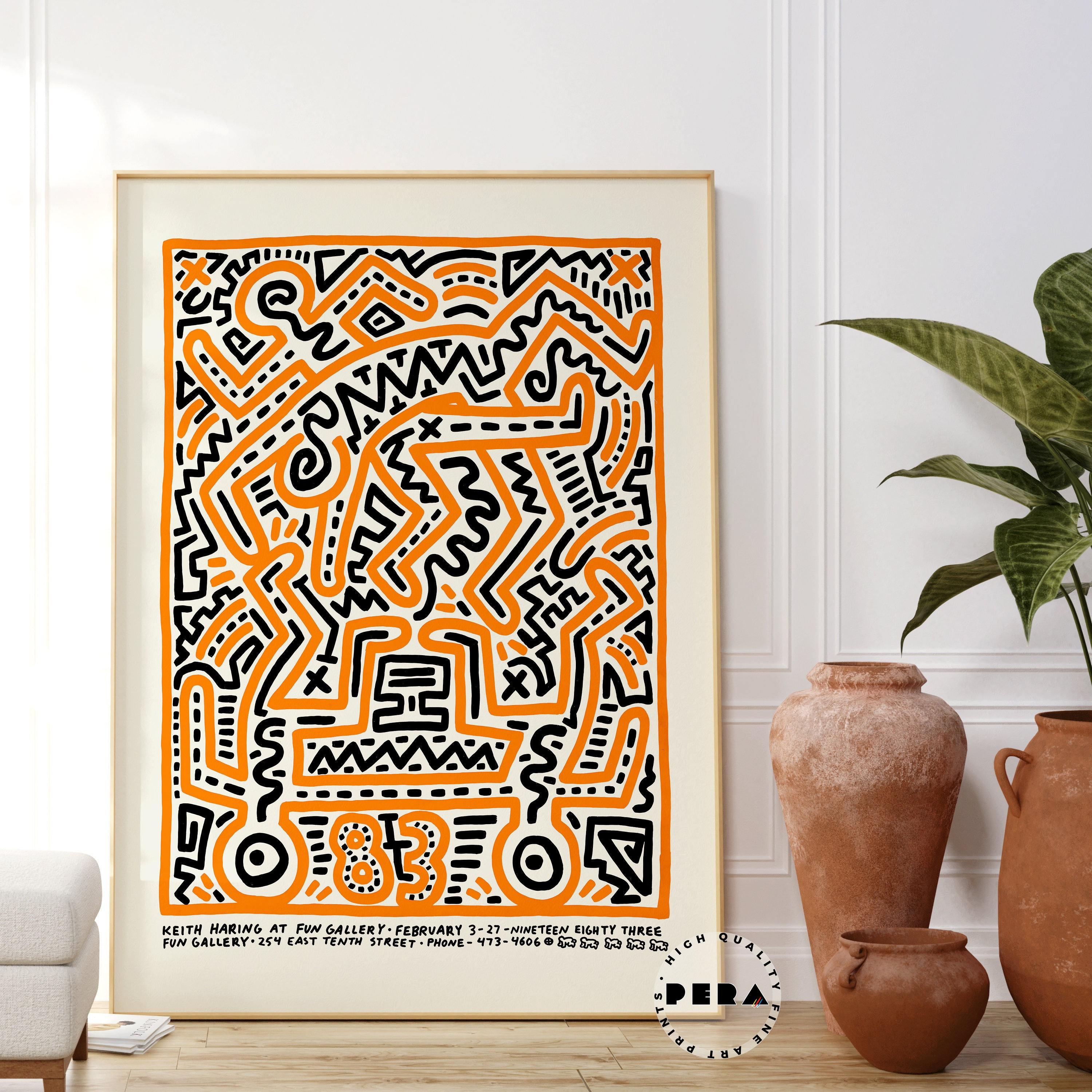 Keith Haring Fun Gallery Poster, Modern Art Print, Pop Art Print, Keith ...