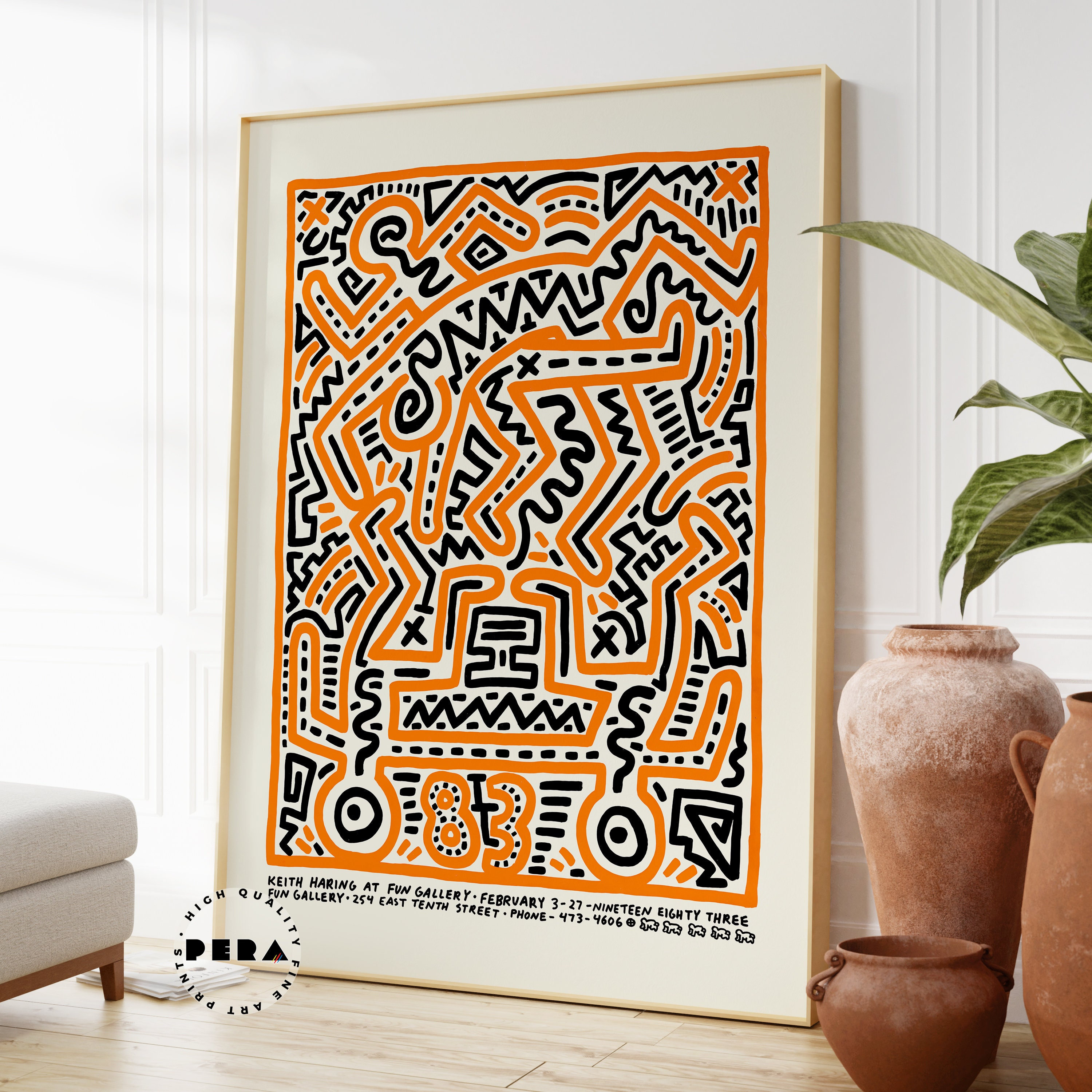 Keith Haring Fun Gallery Poster, Modern Art Print, Pop Art Print, Keith ...
