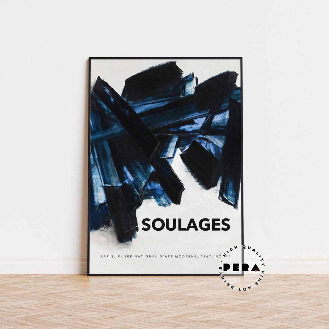 Soulages Poster, Pierre Soulages, Modern Poster, Minimalist Print ...