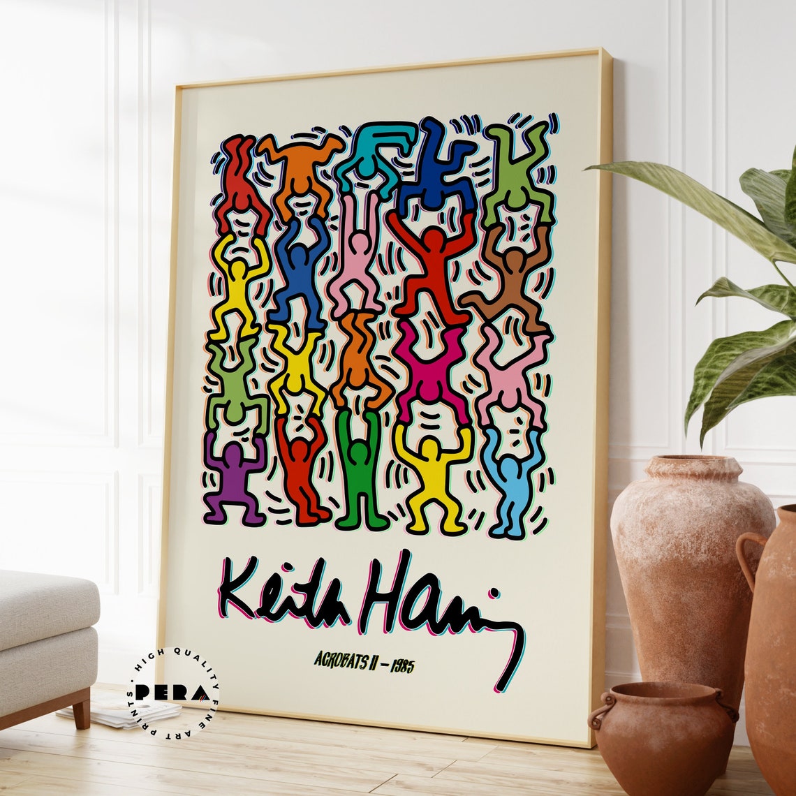 Keith Haring Acrobats 1985 Poster Keith Haring Poster Pop | Etsy