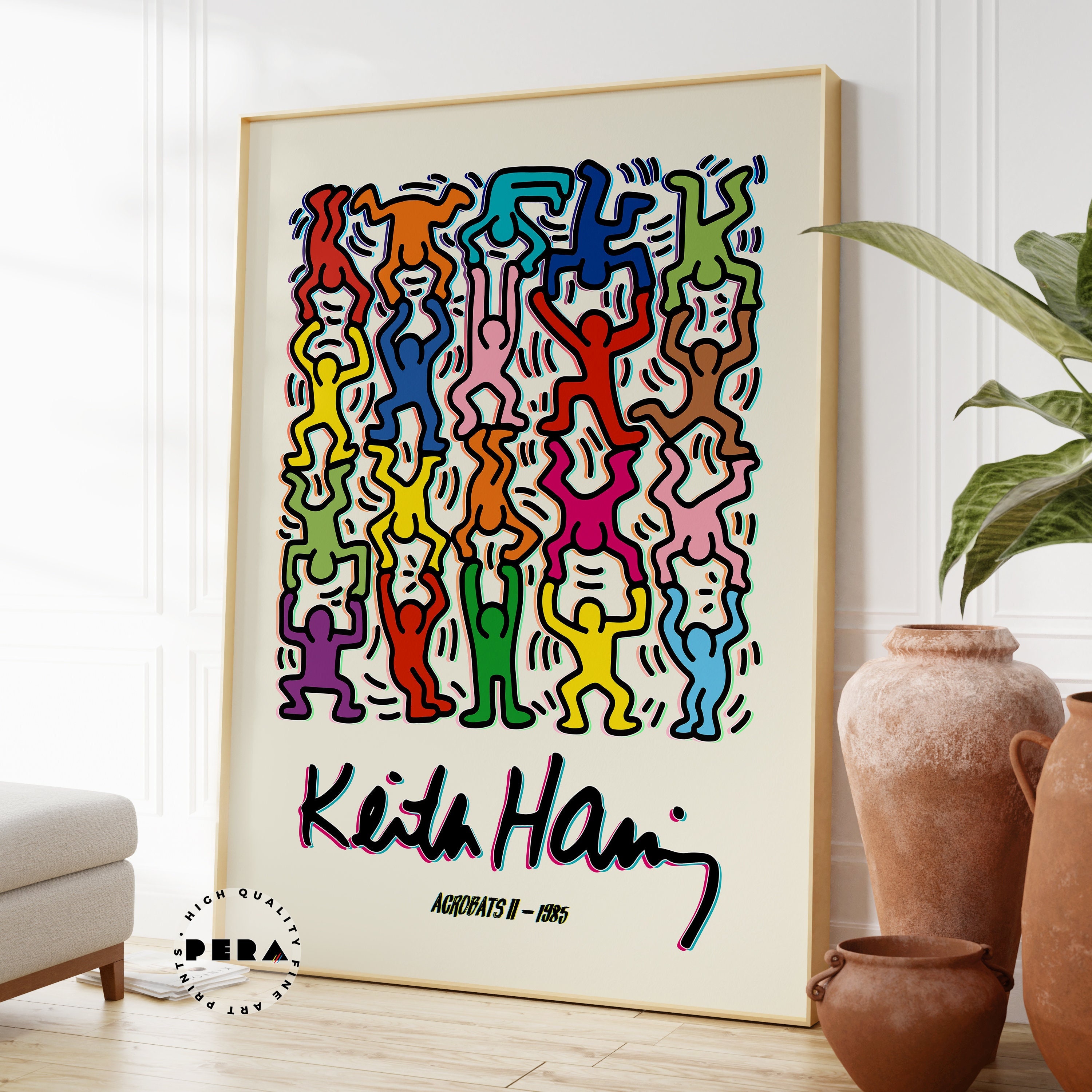 Keith Haring Acrobats 1985 Poster Keith Haring Poster Pop - Etsy