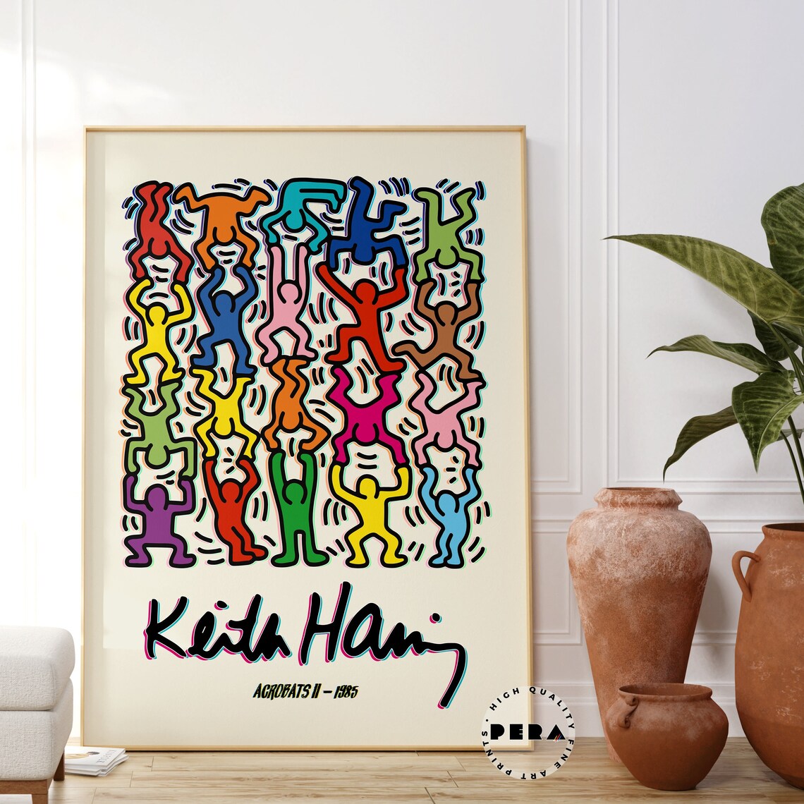 Keith Haring Acrobats 1985 Poster Keith Haring Poster Pop - Etsy