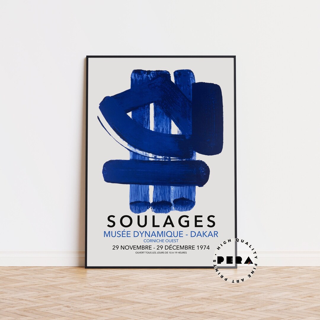 Soulages Poster, Pierre Soulages, Modern Poster, Minimalist Print ...