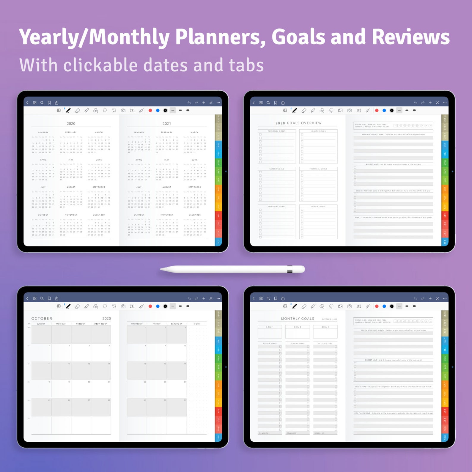 The Ultimate Digital Monthly Planner for Goodnotes, Notability ...