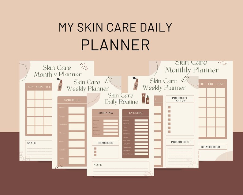 My Beauty Routine Planner Instant Digital PDF Download Print From Home ...
