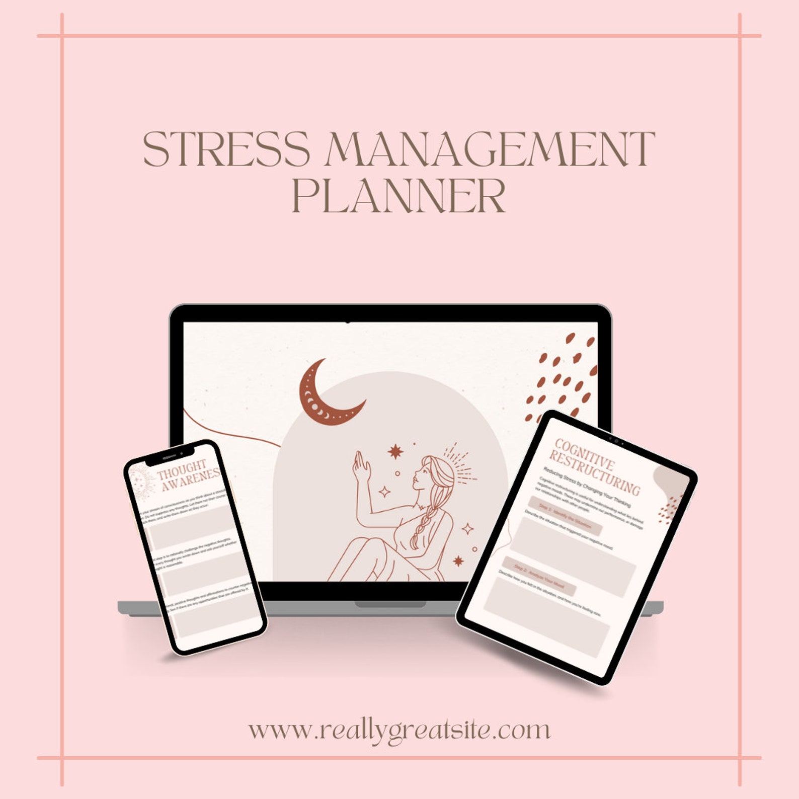 Daily Stress Management Printable Worksheet, Productivity Planner ...