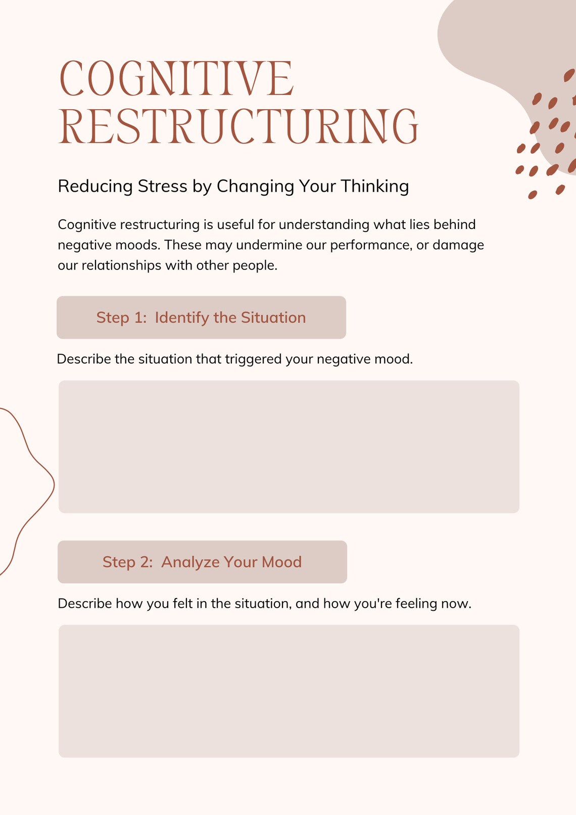 Daily Stress Management Printable Worksheet, Productivity Planner ...