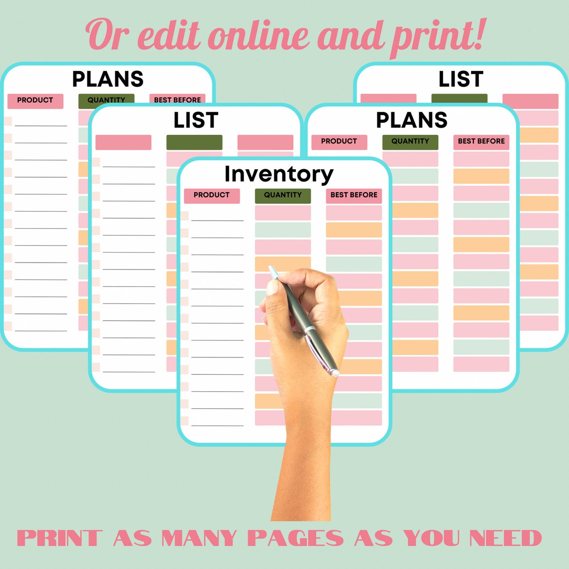 EDITABLE Inventory Tracker Canva Template Small Business Inventory ...