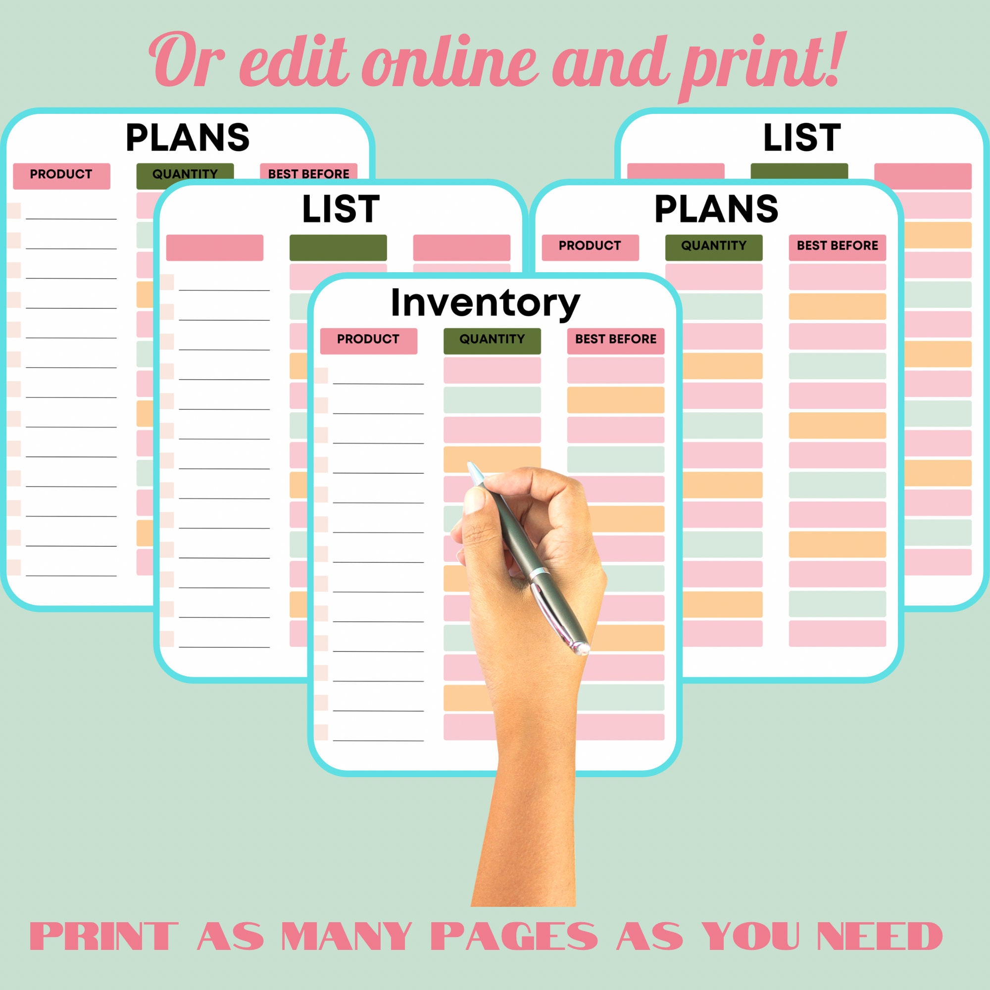 EDITABLE Inventory Tracker Canva Template Small Business Inventory ...