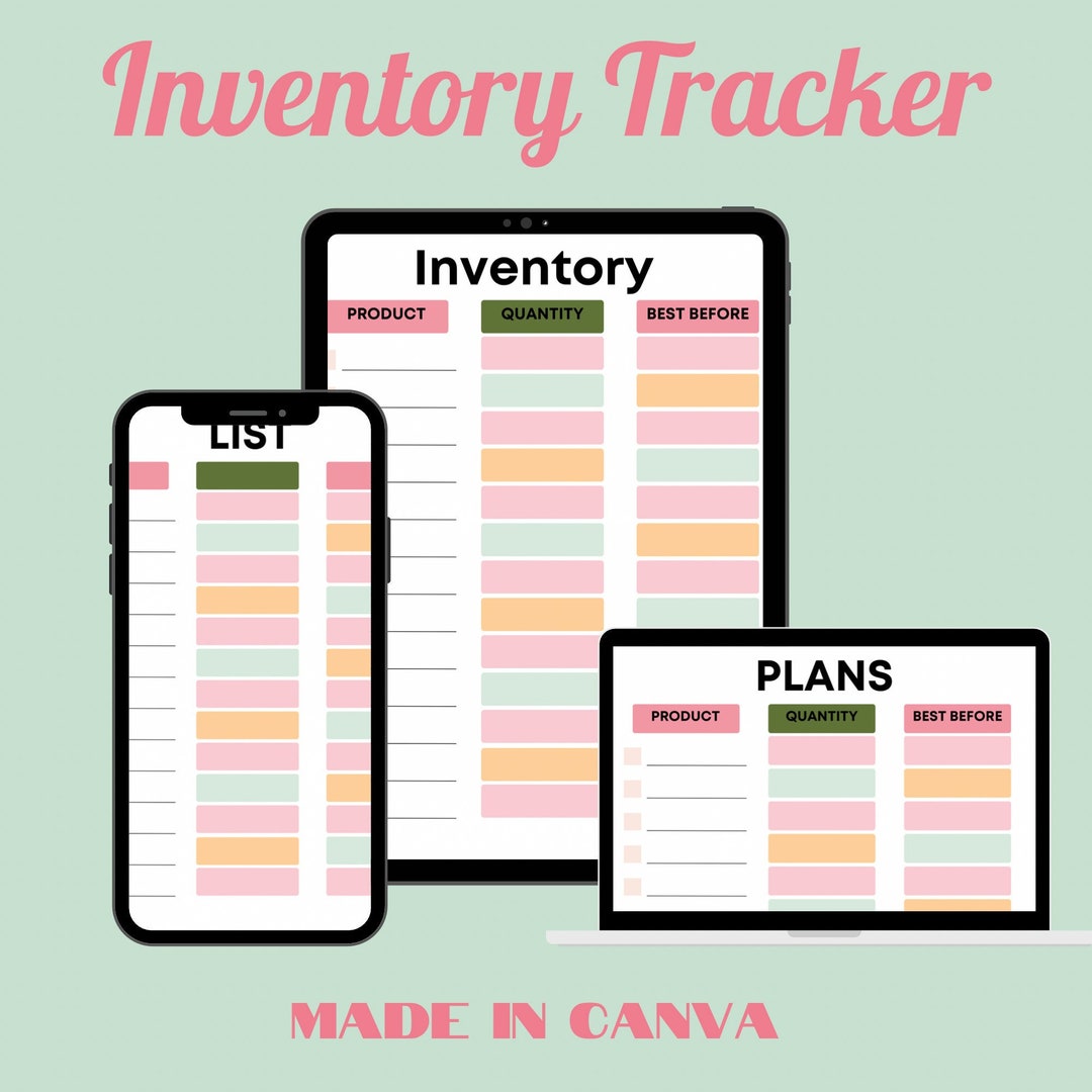 EDITABLE Inventory Tracker Canva Template Small Business Inventory ...