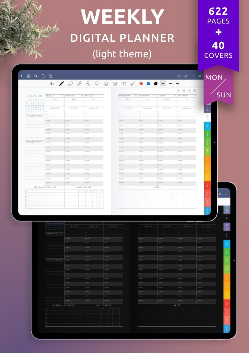 The Ultimate Weekly Digital Planner for Goodnotes, Notability ...