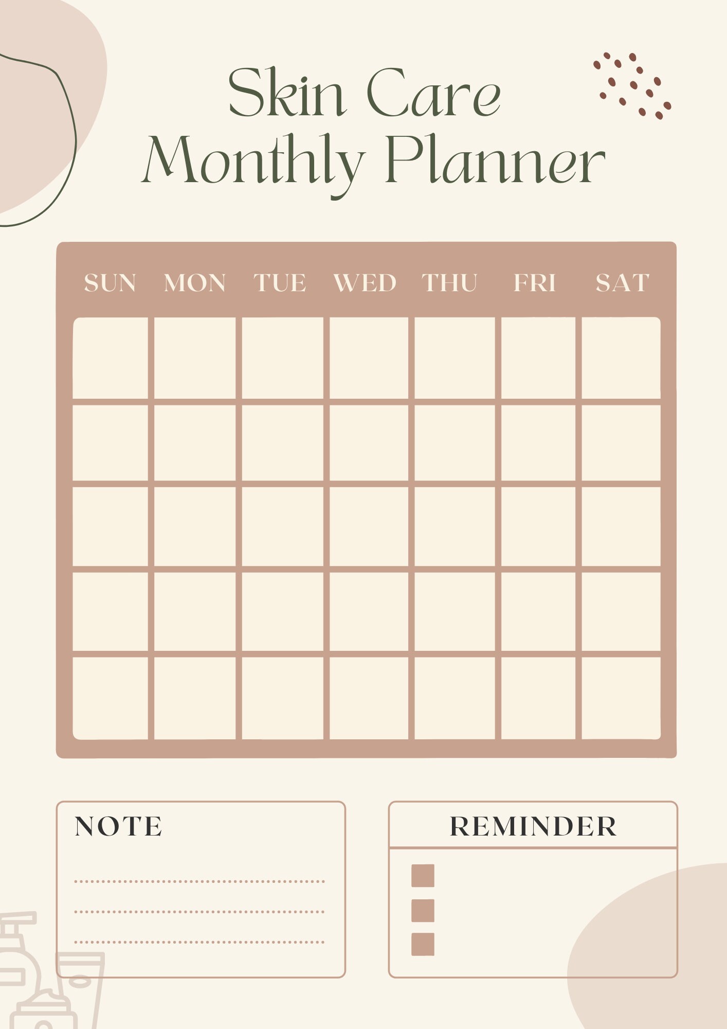 My Beauty Routine Planner Instant Digital PDF Download Print From Home ...