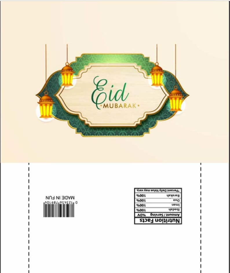 Eid Mubarak Kit Kat Candy Bar Wrapper - Etsy