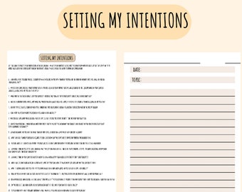Setting Intentions Worksheet - Etsy