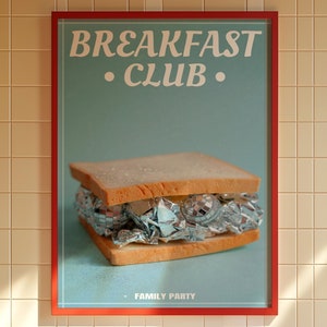 Breakfast Club Poster: Disco Ball Sandwich, 70s Retro Art (digital ...