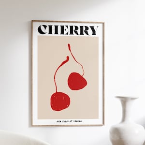 Cherry Poster, Retro Wall Art, 70s Psychedelic Print, Funky Wall Decor ...