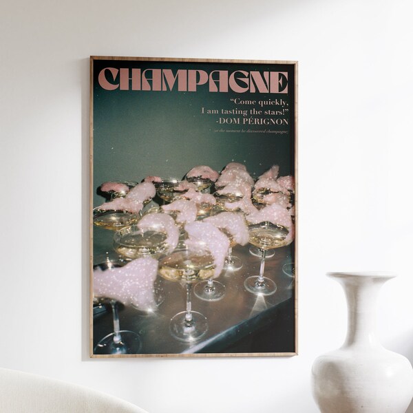 Champagne Poster - Etsy