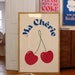 Retro Cherry 'ma Chérie' Poster: 70s Funky Wall Art (digital Download ...