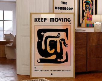 Affirmation Poster, 70s Poster, Red Wall Art, Trendy Wall Art, Hippie ...