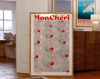 Cherry Poster, Psychedelics Poster, Retro Wall Art 70s Funky Wall Decor ...