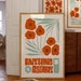 Vintage Flower Poster, Trendy Wall Art, Retro Print, Flower Pattern Art ...
