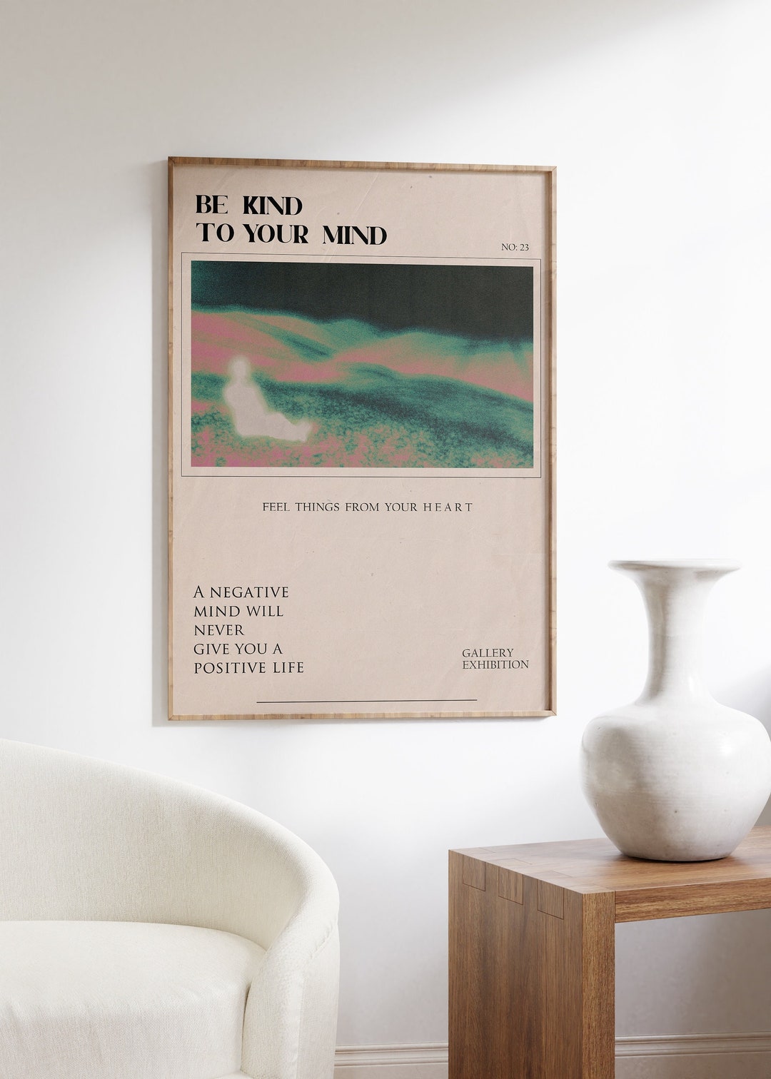 Be Kind to Your Mind Poster: 70s Retro Typography Art Print - Etsy