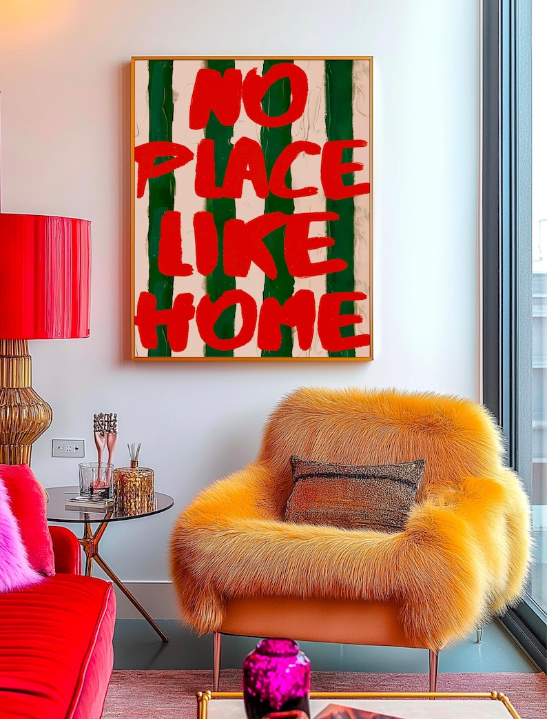 Red Typography Poster: 70s Inspired Wall Art (digital Download) - Etsy