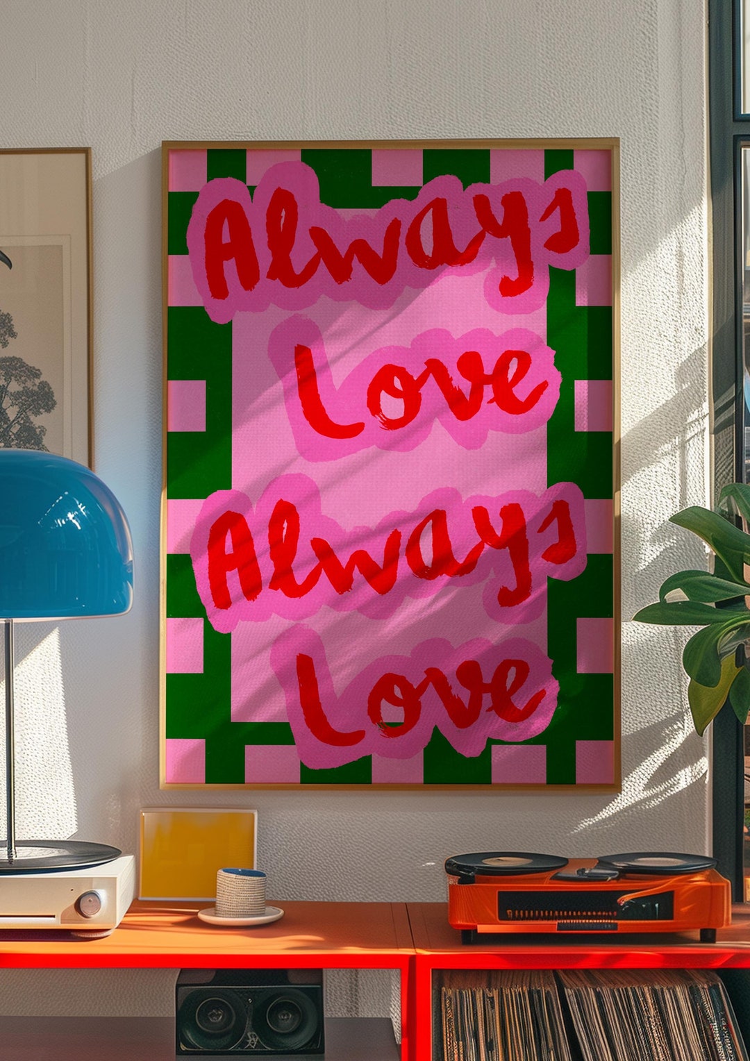 Love Poster, Typography Poster, Pink Wall Art, Trendy Quote Print ...