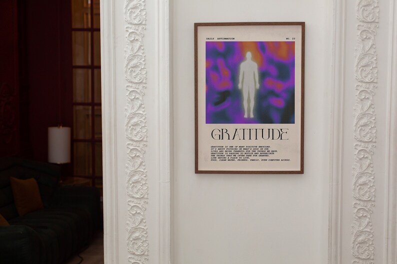 Gratitude Poster Self Affirmation Vintage Funky Wall Decor - Etsy