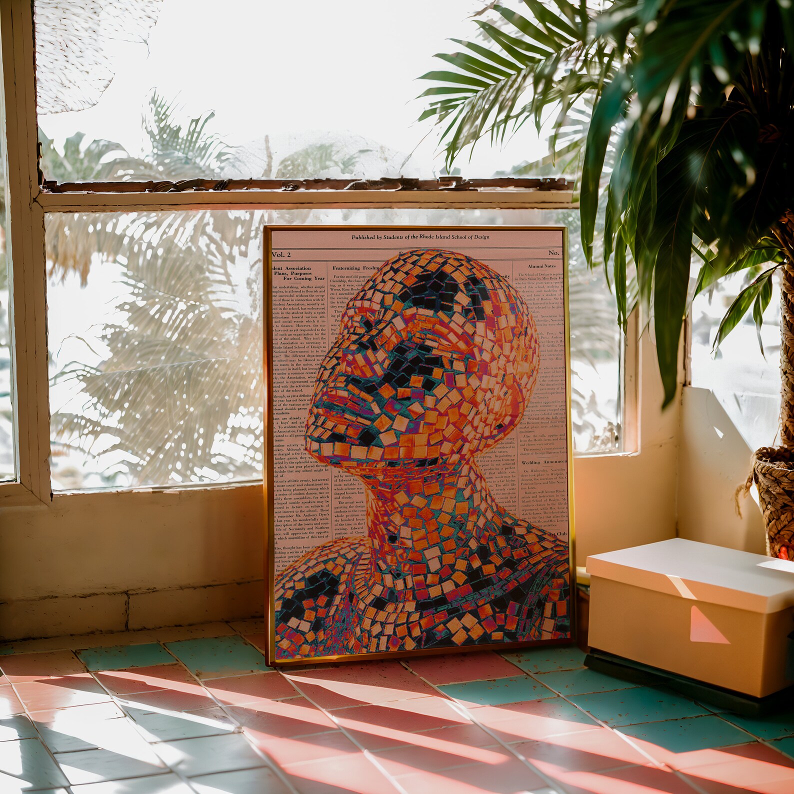 Trippy Newspaper Art Print: 70s Psychedelic Gradient Poster (digital ...