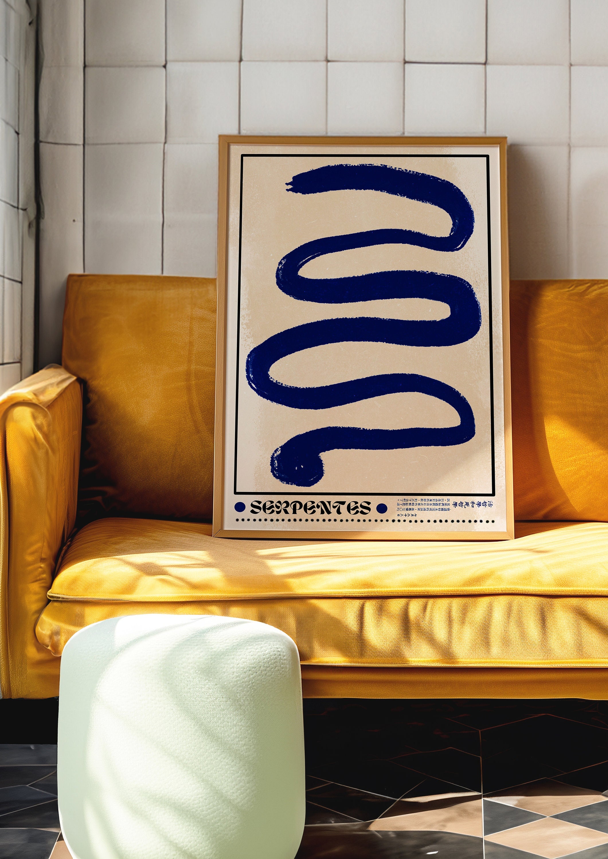 Blue Snake Poster: 70s Retro Art Print (digital Download) - Etsy