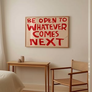 Typography Poster, Humorous Poster, Red Wall Art, Positive Affirmation ...