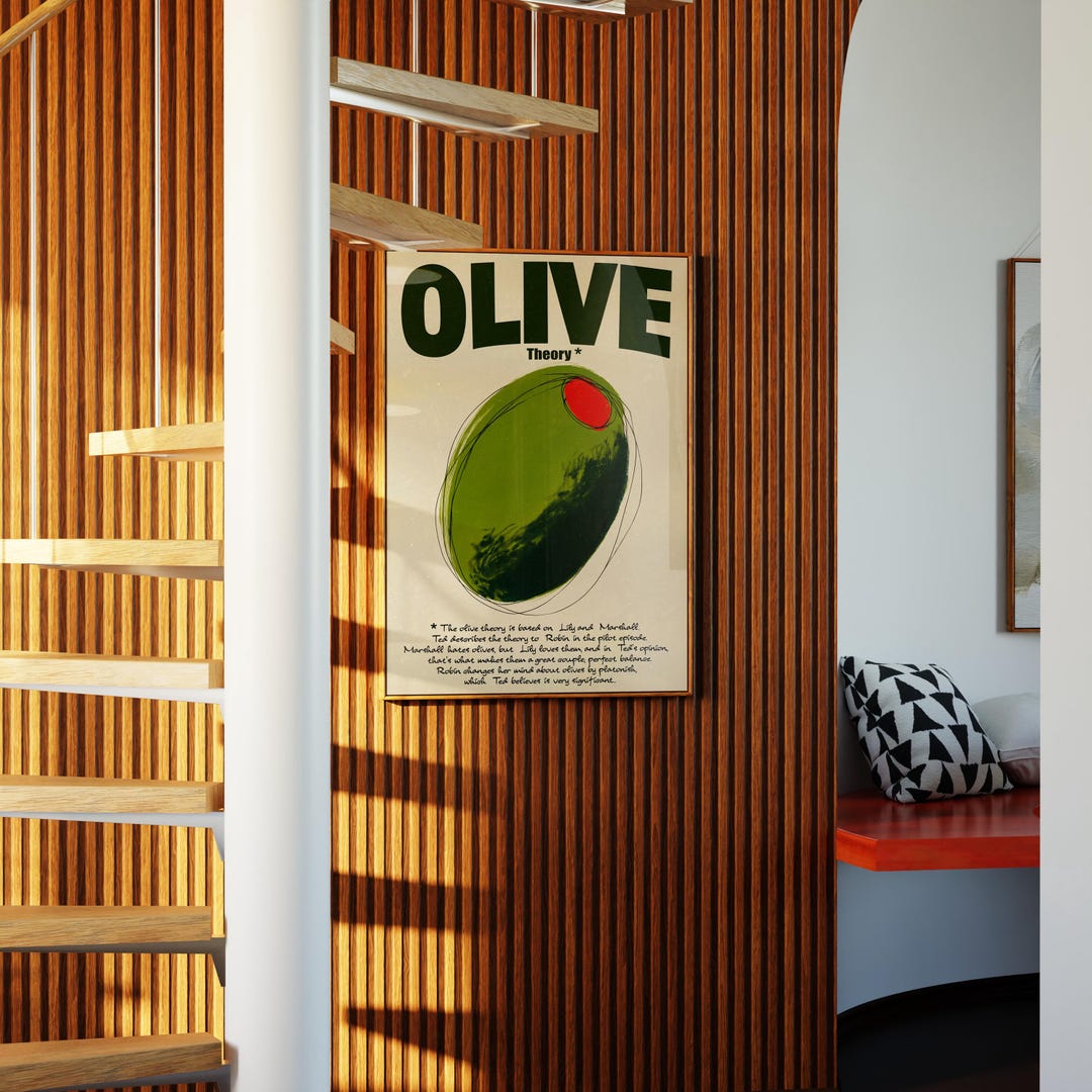 Olive Theory Print: Minimal Olive Poster, TV Inspired Wall Art, Modern ...