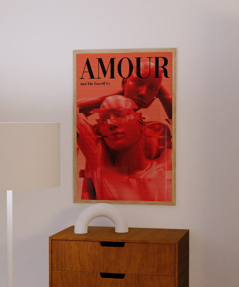 Amour Print Magazine Poster 70s Wall Print Red Wall Art - Etsy