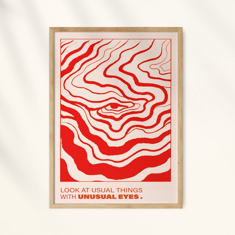 Affirmation Poster 70s Poster Red Wall Art Trendy Wall Art - Etsy