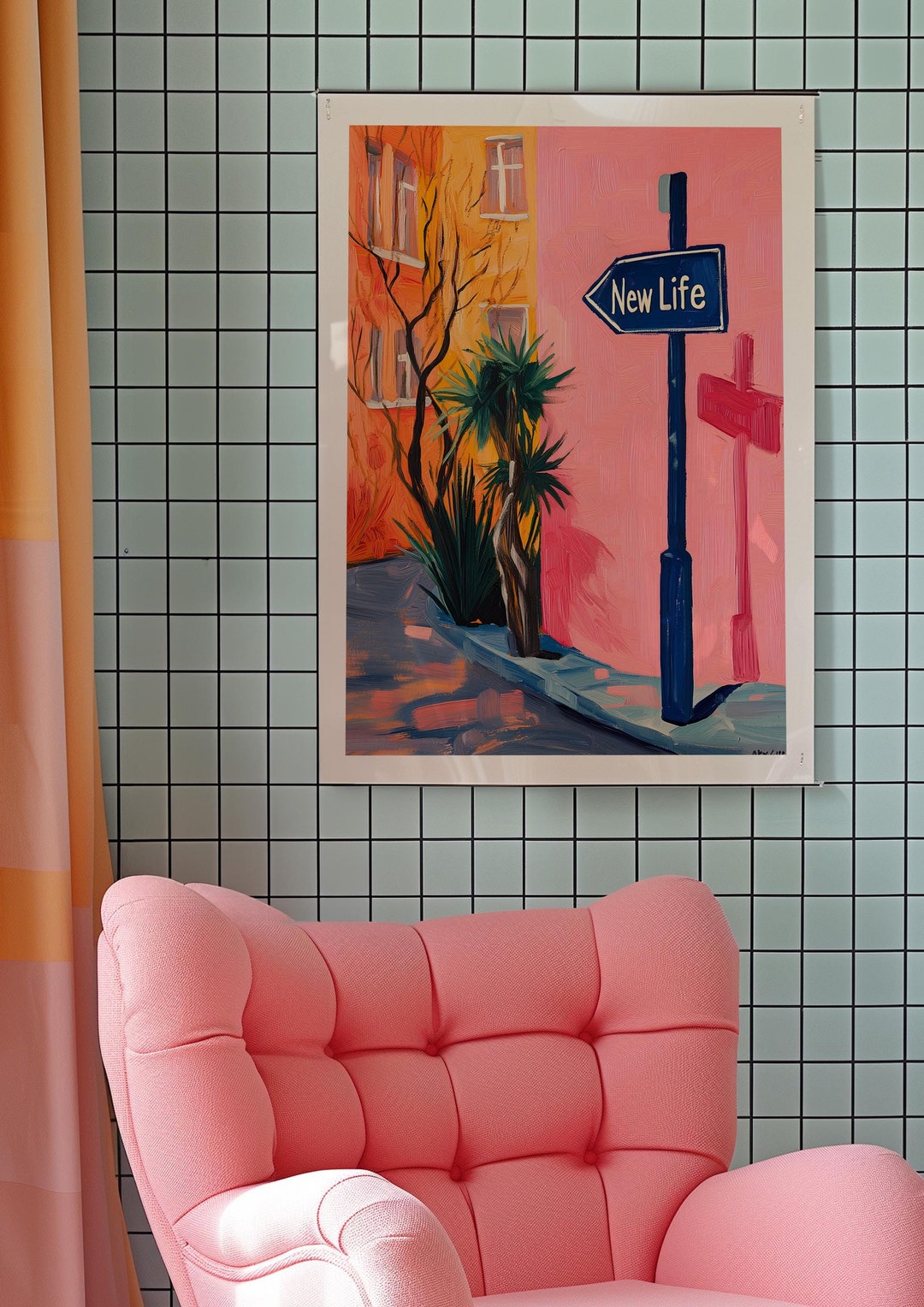 Pink Wall Art, New Life Poster, Motivational Art Print, Positive Vibes ...