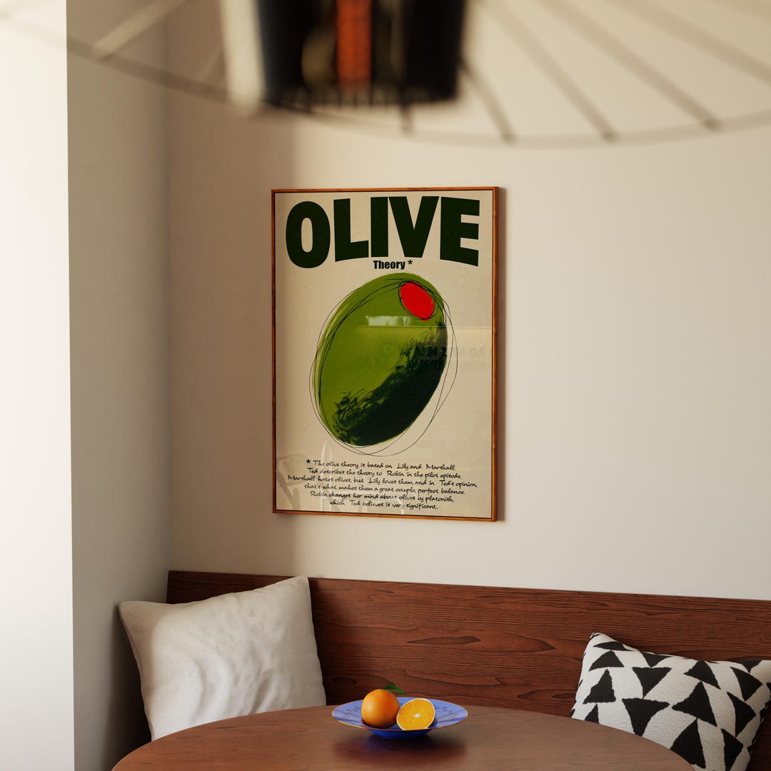 Olive Theory Art Print: Minimalist Kitchen Wall Decor (digital Download ...